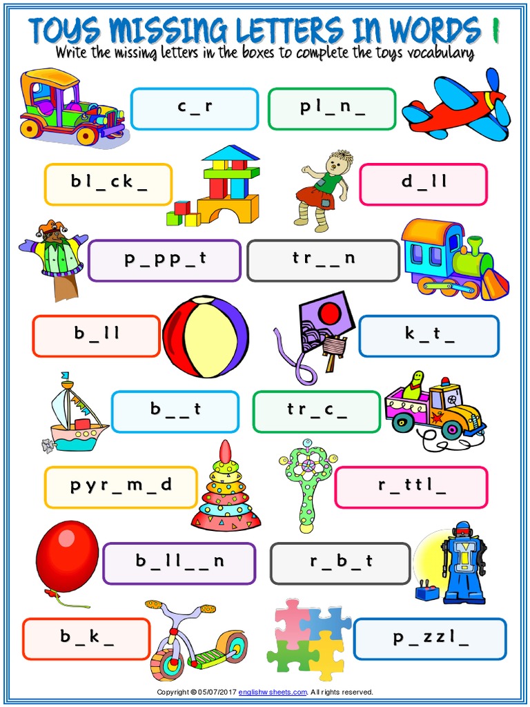 Toys Fill in The Gaps | PDF | Toys