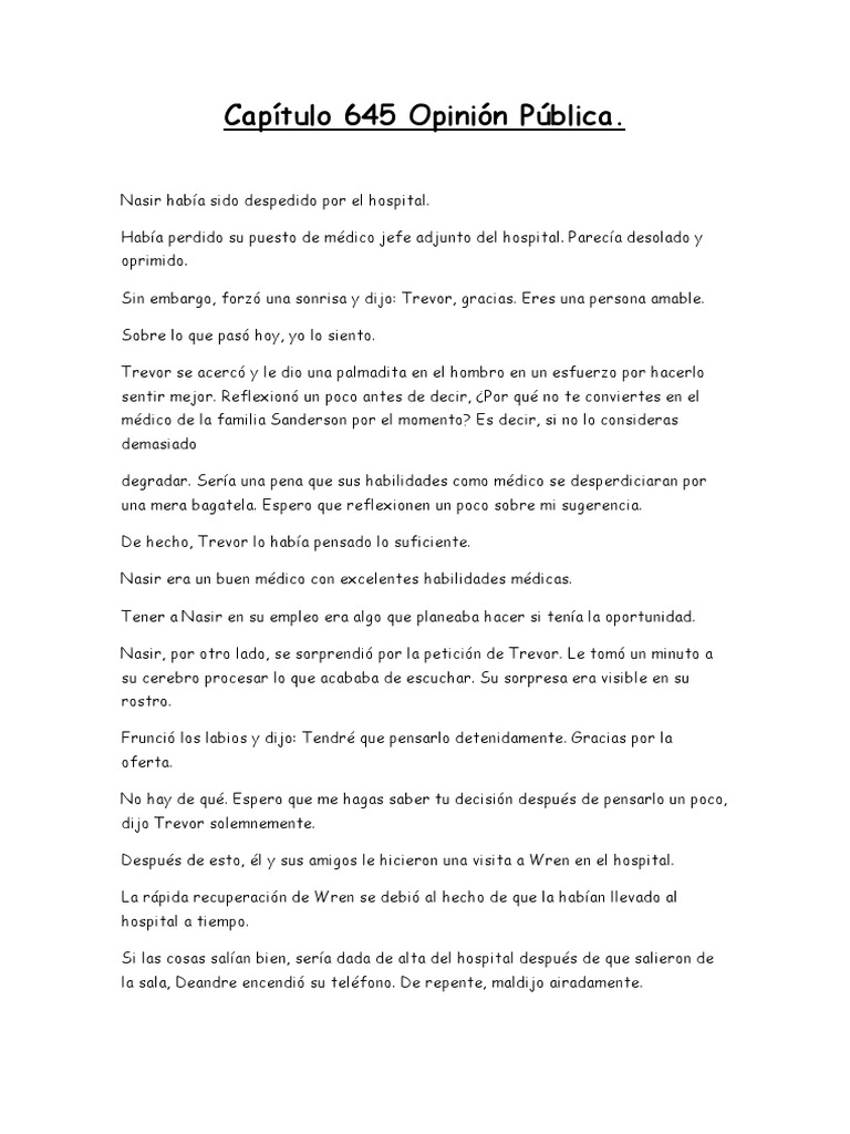 Capítulo 645 Opinión Pública | PDF | Verdad