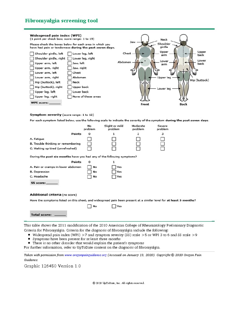 Fibromyalgia Screening Tool | PDF | Self-Improvement