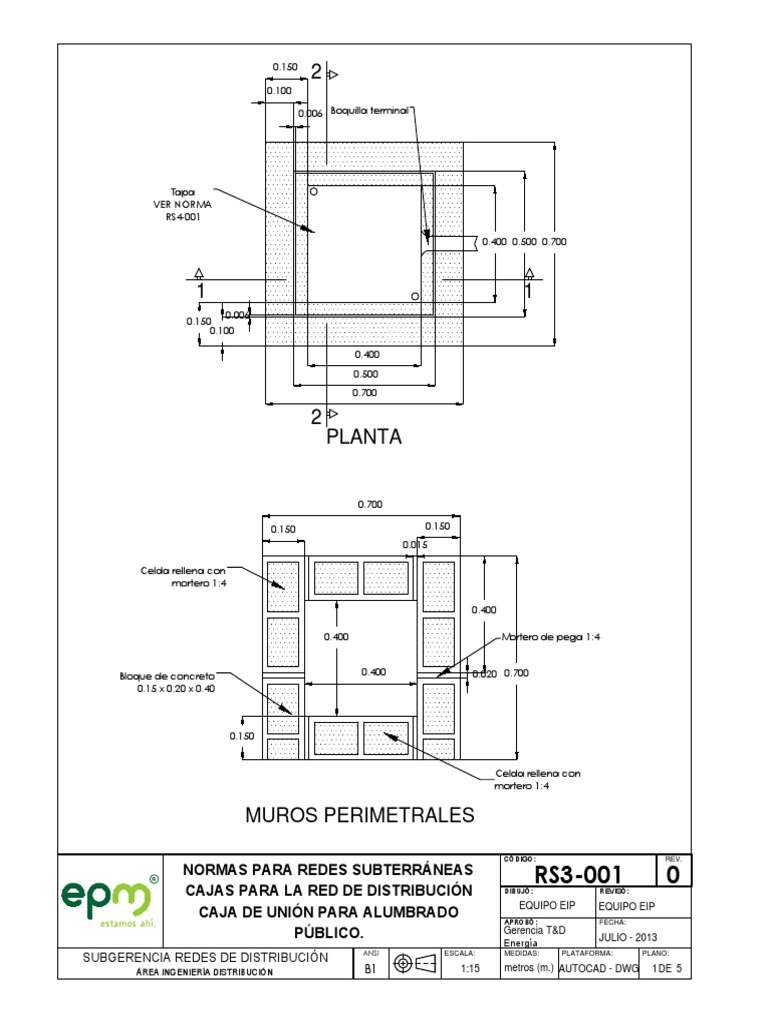 RS3-001 - Normas para Redes Subterraneas Cajas para La Red de ...