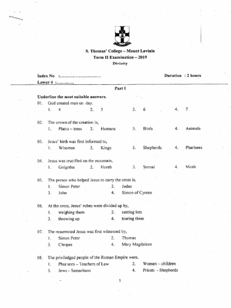 Divinity Paper | PDF