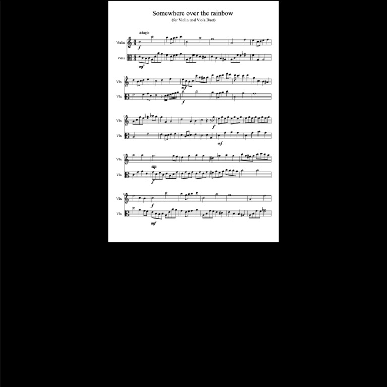 Somewhere Over The Rainbow For Violin and Viola Duet - Free Download ...