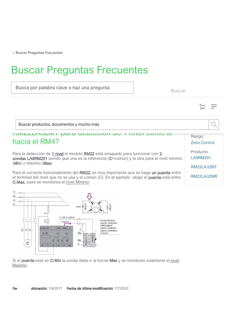 Conexión RM22 Rele de Nivel | PDF