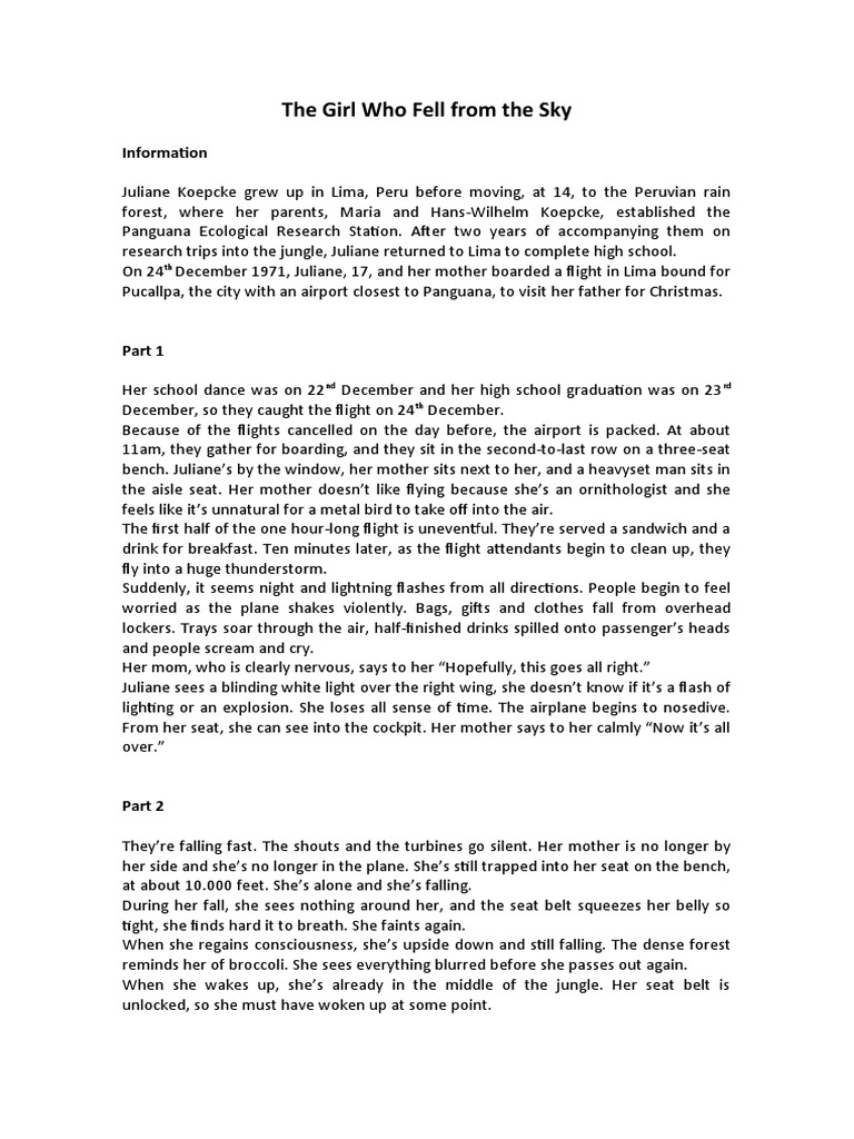 The Girl Who Fell From The Sky | PDF