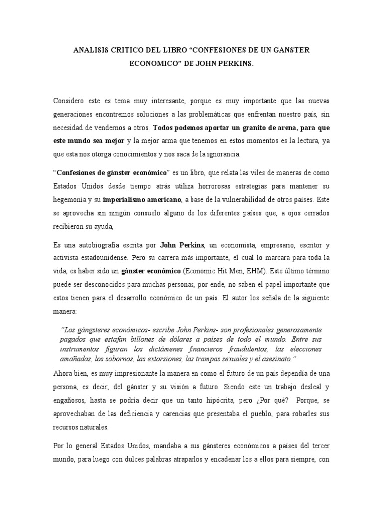 Confesiones de Gánster Económico | PDF | Panamá