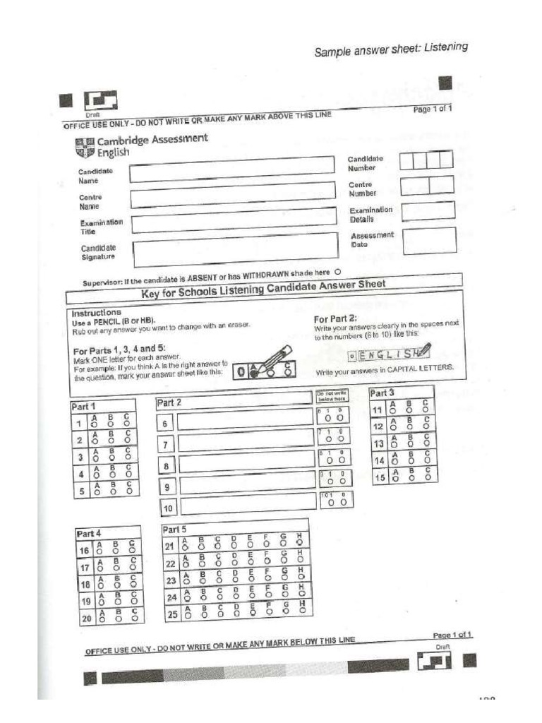 L Answer Sheet | PDF