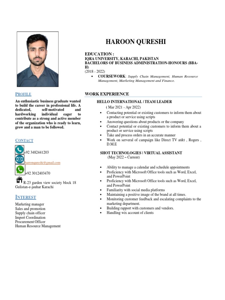 Haroon Qureshi 2 | PDF | Career & Growth | Art