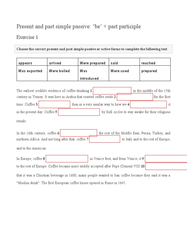 Present and Past Simple Passive 1 ST | PDF