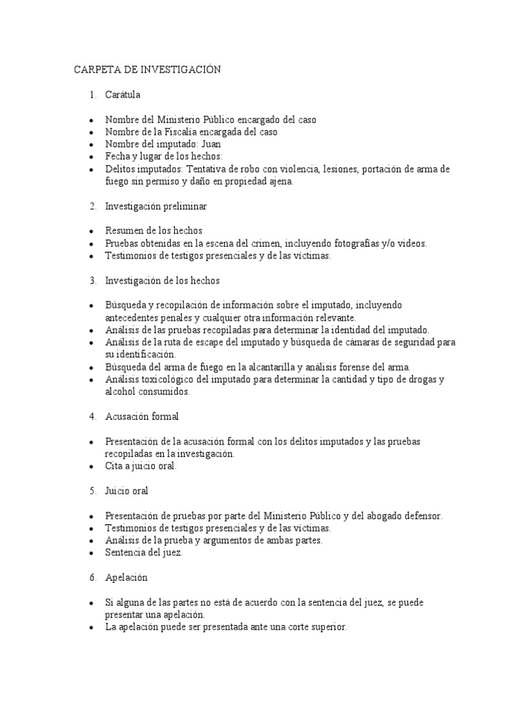 Carpeta de Investigación | PDF | Robo | Sentencia (ley)