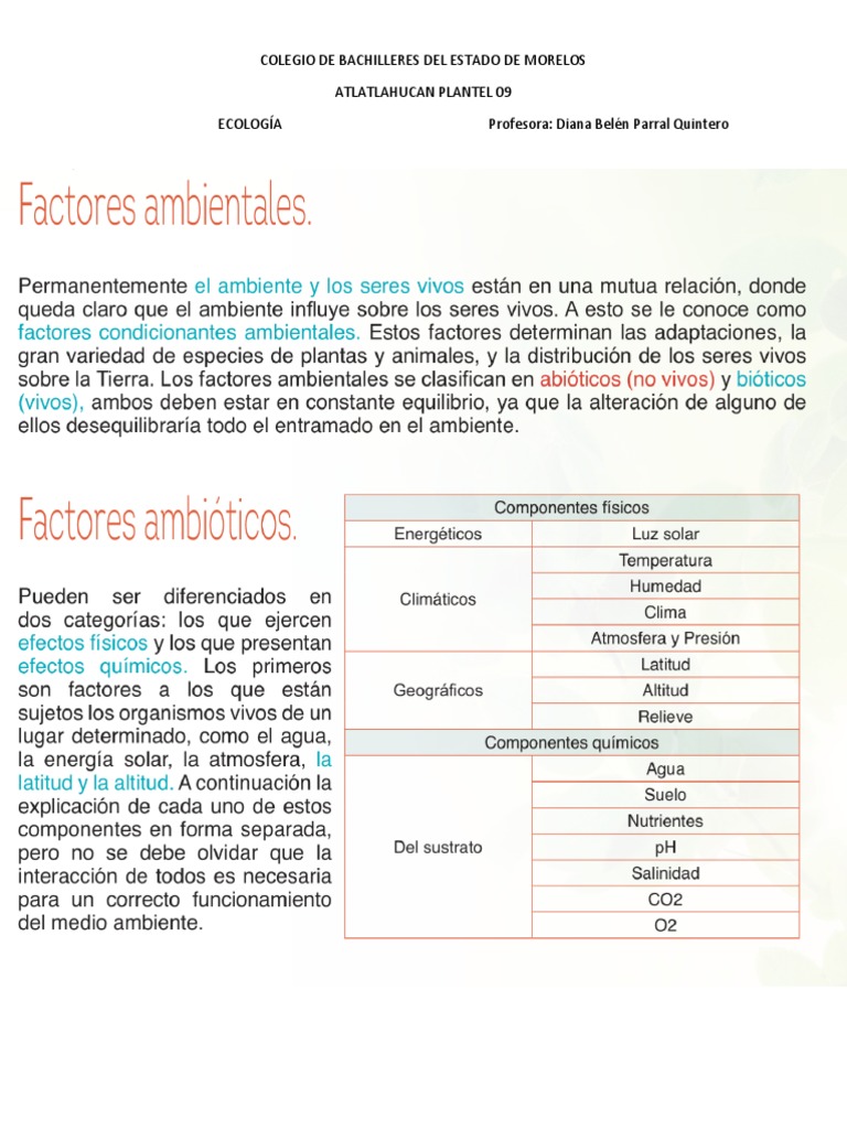 Componentes Del Medio Ambiente PDF | PDF