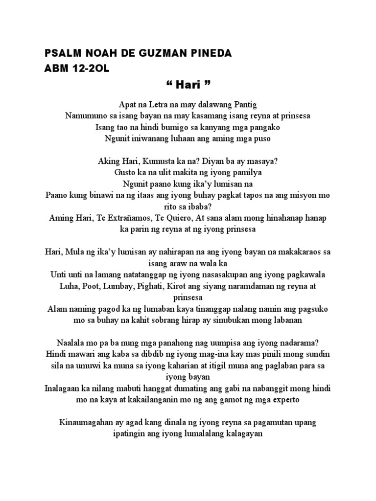 Filipino Spoken Poetry C1 | PDF