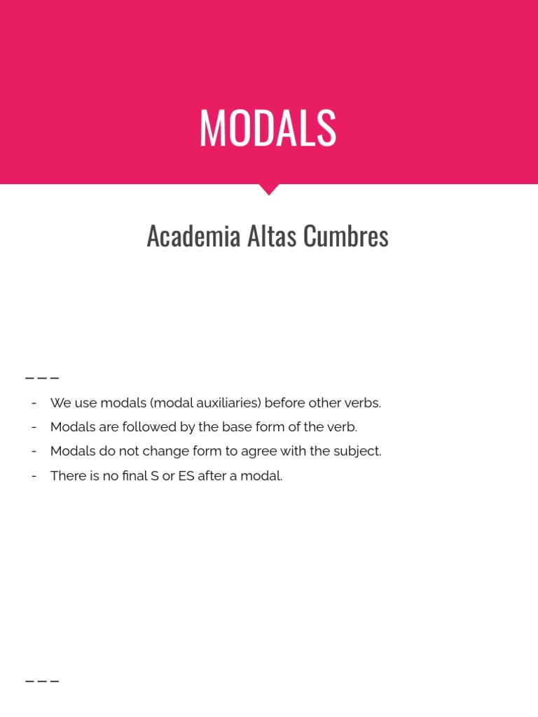 MODALS | PDF