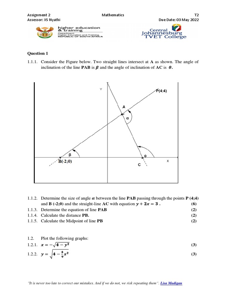 2022 Assignment 2 N3 Math PDF | PDF | Elementary Mathematics | Mathematical Concepts
