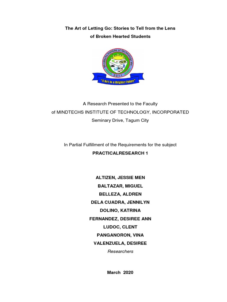 PR1 Manuscript Sample | PDF | Grief | Broken Heart