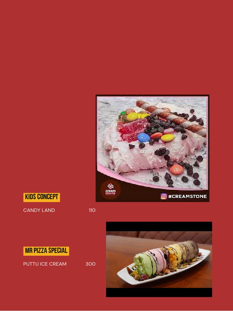 Ice Cream Menu | PDF