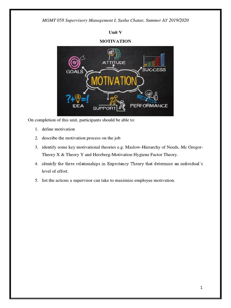Unit V MOTIVATION | PDF | Motivation | Motivational