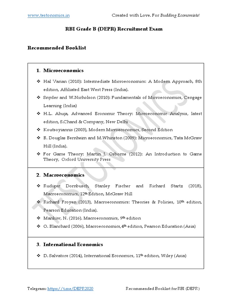 DEPR Booklist PDF | PDF | Macroeconomics | Statistics