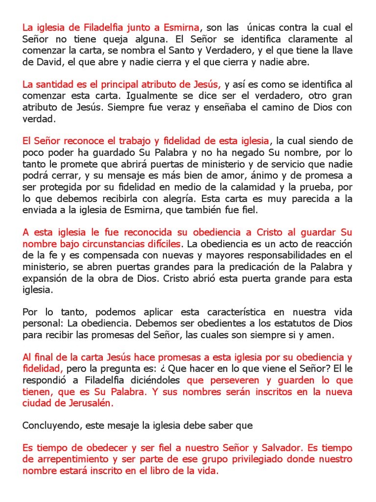 La Iglesia de Filadelfia | PDF