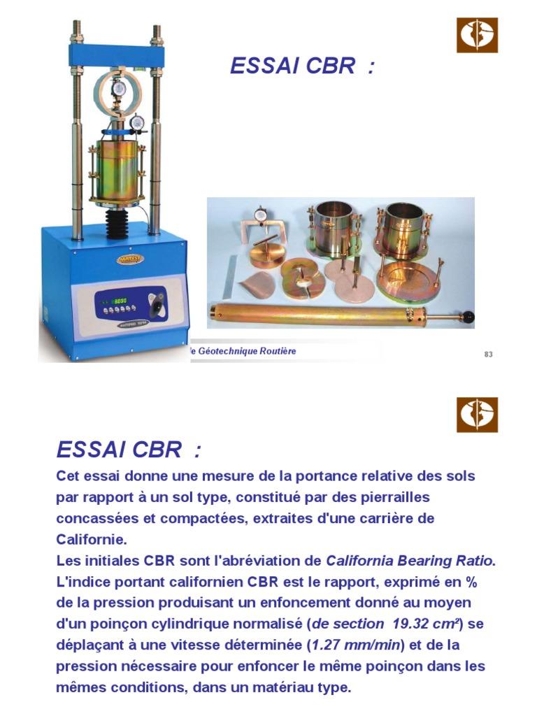 Essai CBR : Normes et Interprétations | PDF | Mécanique des sols ...