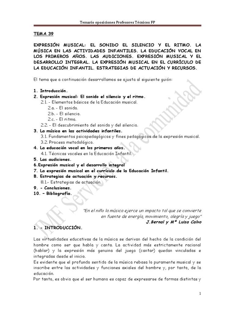 Tema 39 | PDF | Sonido | Ritmo