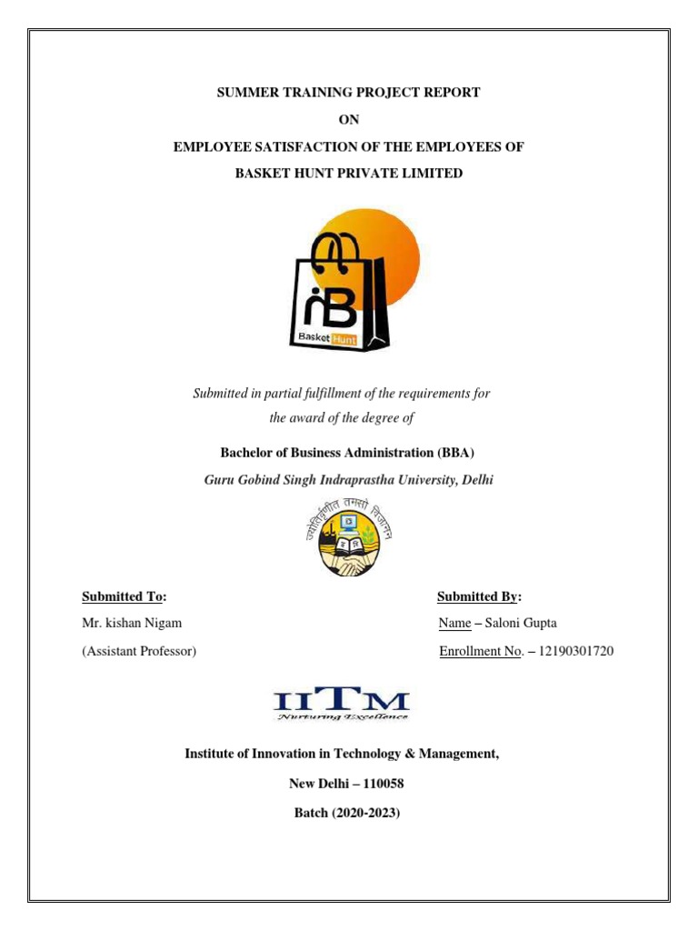 Saloni Gupta Project Report | PDF | Job Satisfaction | Employment