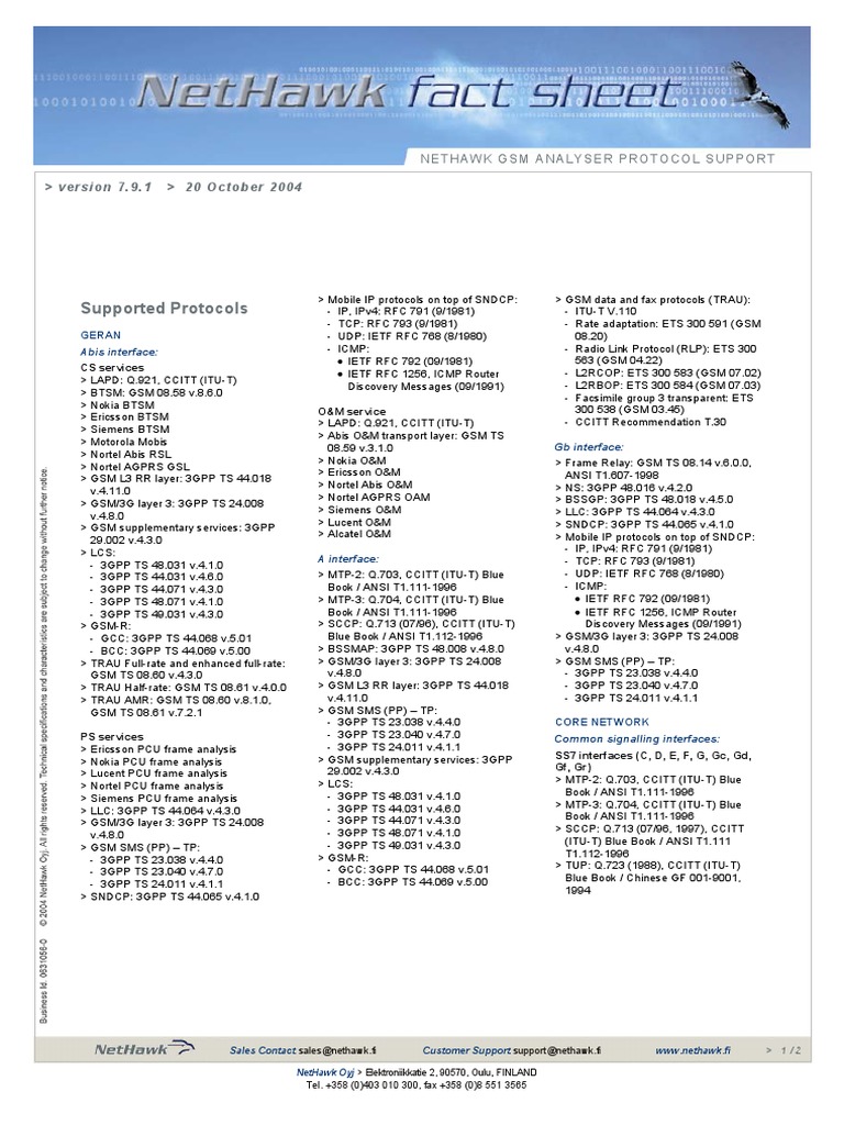 NetHawk_GSMAnalyser7.9.1_ProtocolSupport.pdf | PDF
