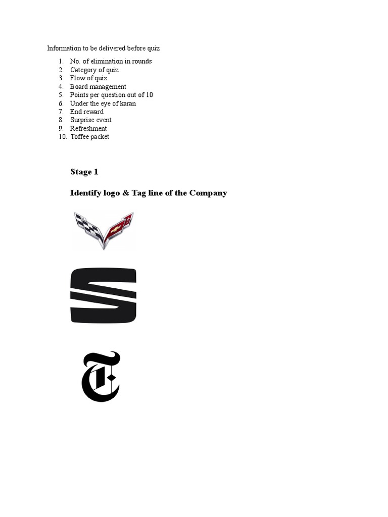 Stage 1 Identify Logo & Tag Line of The Company | PDF