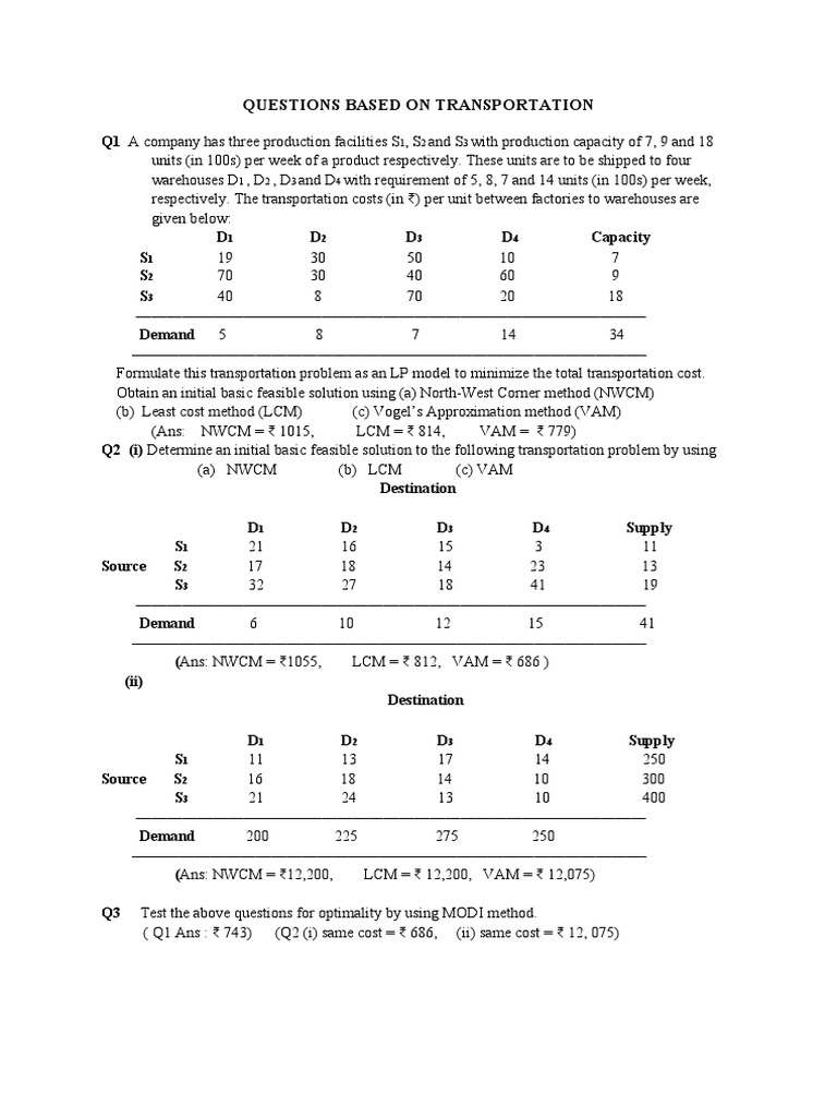transportation problem.pdf | PDF