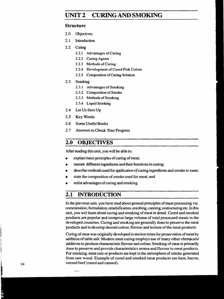 Unit 2 | PDF | Curing (Food Preservation) | Smoking (Cooking)