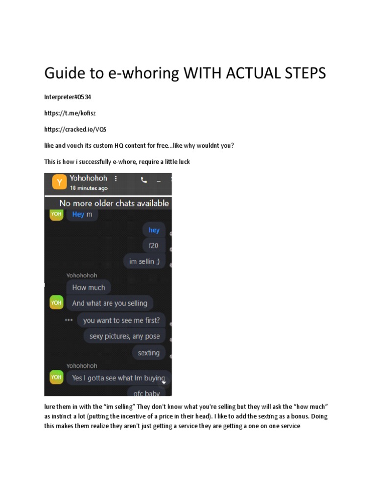 Guide To E-Whoring WITH ACTUAL STEPS | PDF