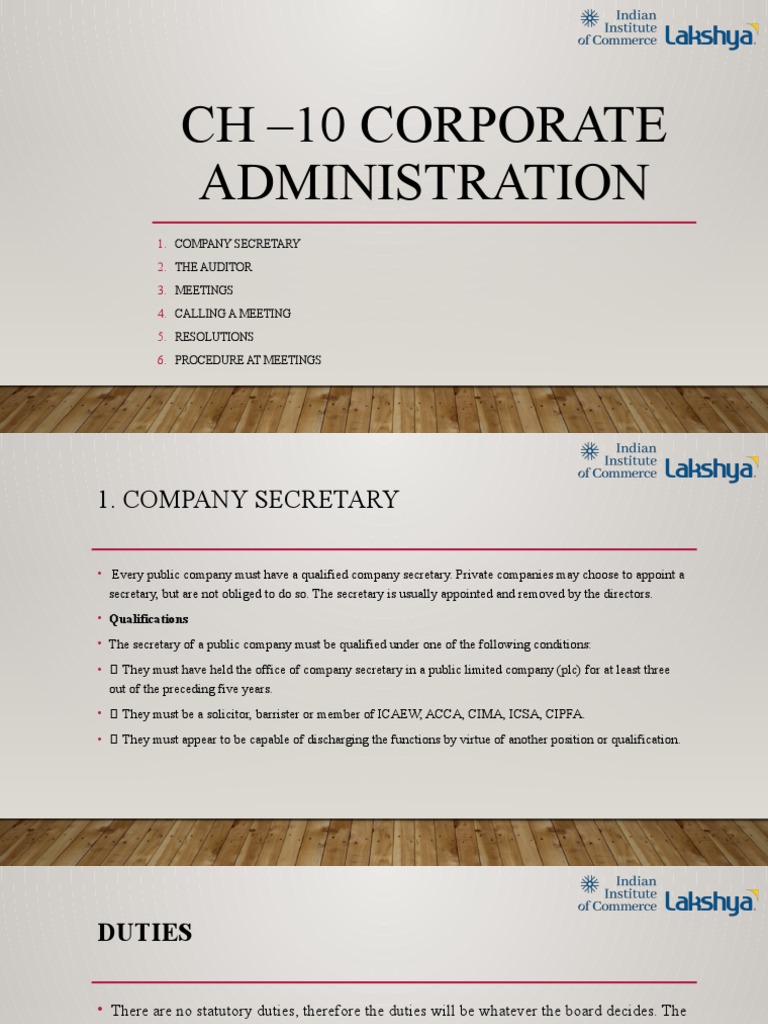 Corporate Administration Essentials Guide | PDF | Audit | Civil Law ...