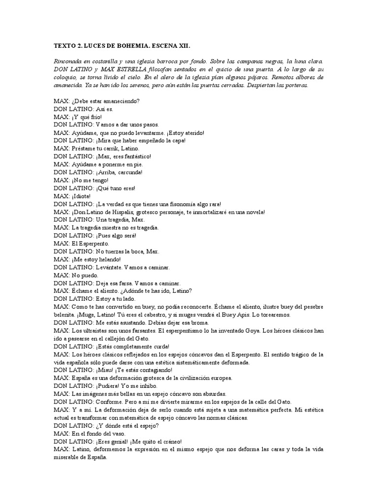 Luces de Bohemia Escena Xii PDF | PDF