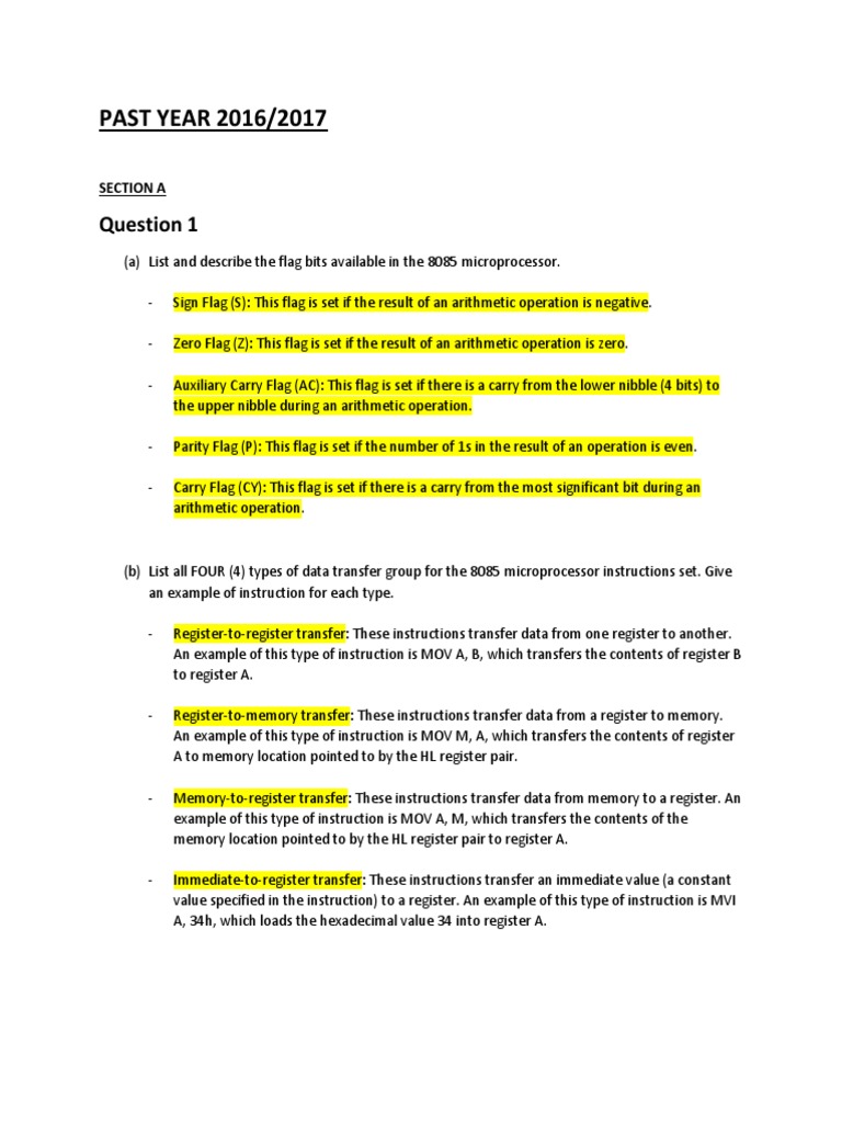 Revision Microprocessor PDF | PDF | Central Processing Unit | Assembly Language