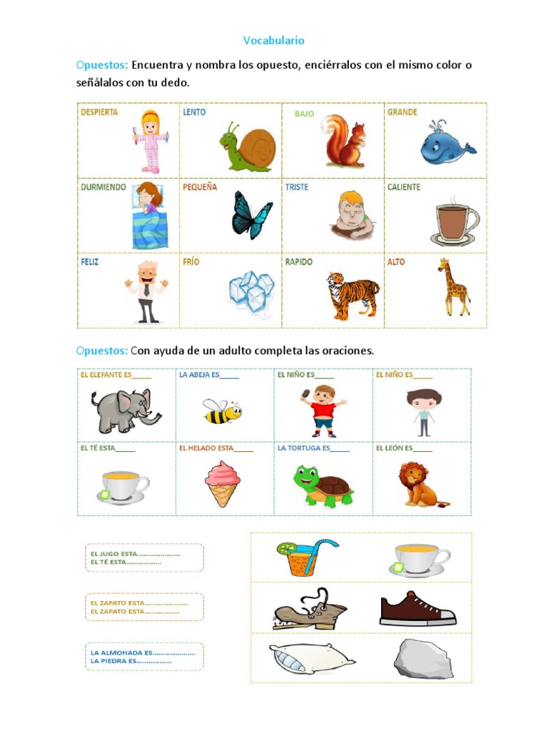 Vocabulario Niños/as | PDF | Artes del Lenguaje y Comunicación ...