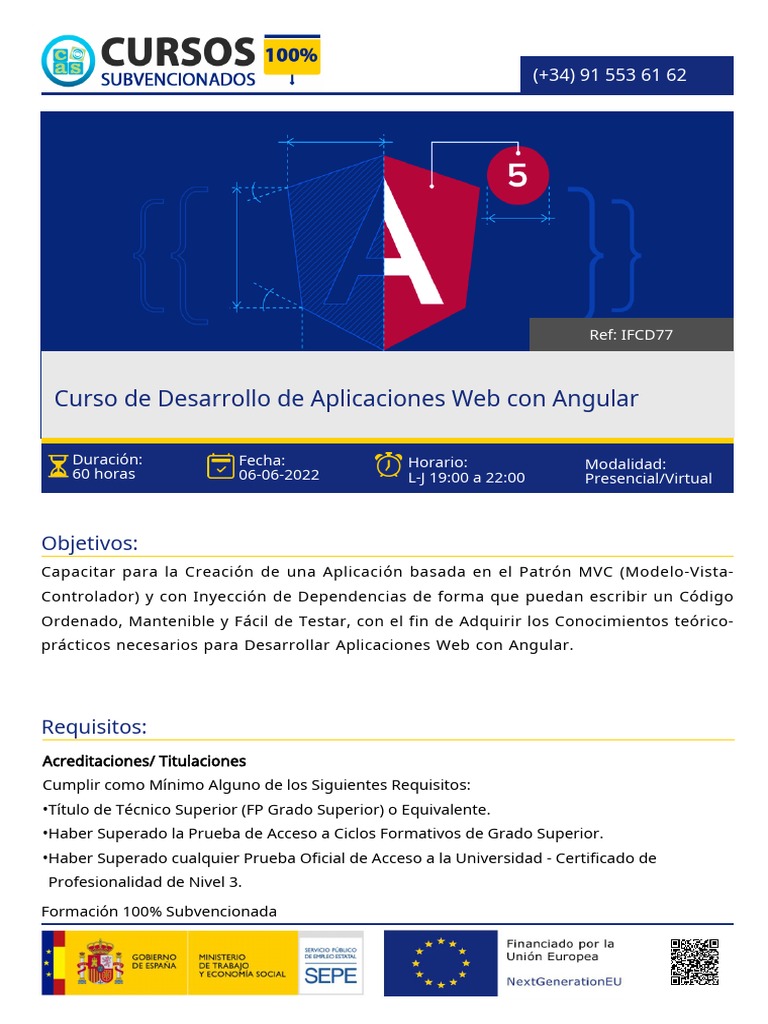 Curso de Desarrollo de Aplicaciones Web Con Angular IFCD77 PDF | PDF ...