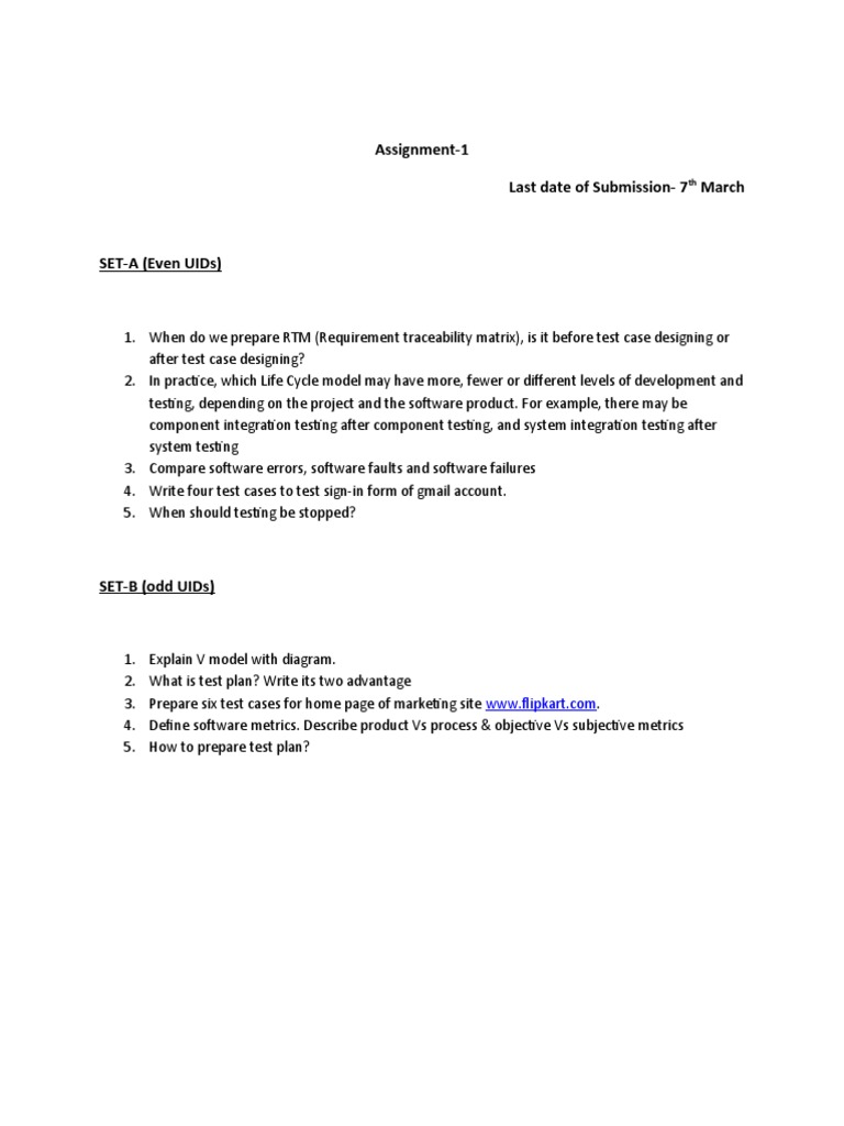 Software Testing Assignment Questions | PDF | Business | Computers