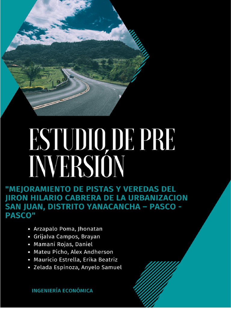 Estudio de Pre Inversion A Nivel de Perfil Técnico | PDF ...