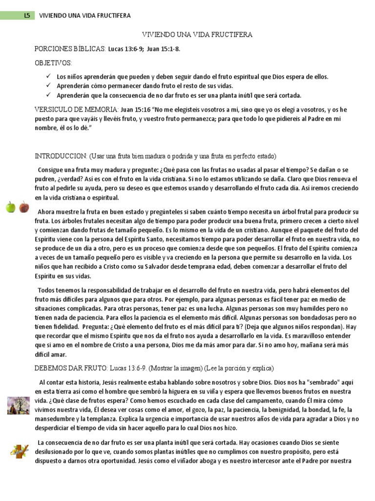Leccion 5 Una Vida Fructifera Def | PDF | Cristo (título) | Amor