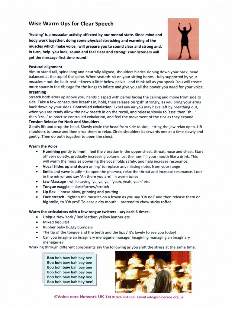 Wise Warm Ups For Clear Speech | PDF