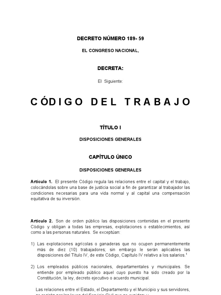 Codigo - de - Trabajo (Word | PDF | Acuerdo colectivo | Derecho laboral