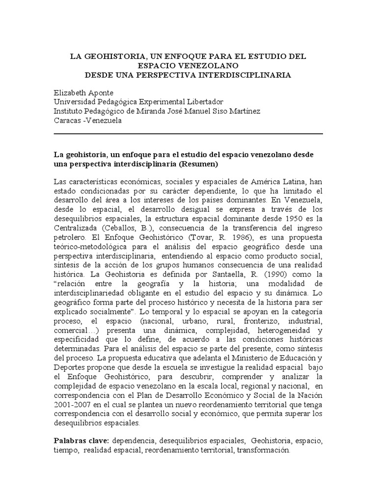 Geohistoria del Espacio Venezolano | PDF | Venezuela | Enseñando