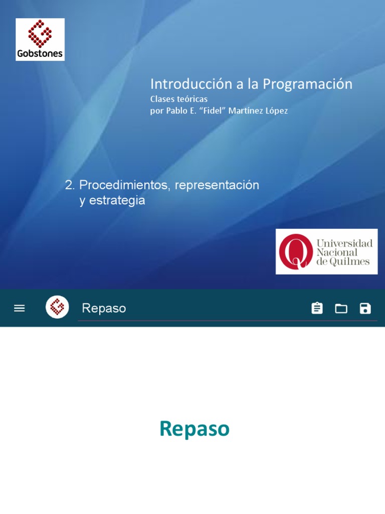 2.teoria - Procedimientos, Representación y Estrategia | PDF | Lenguaje de programación
