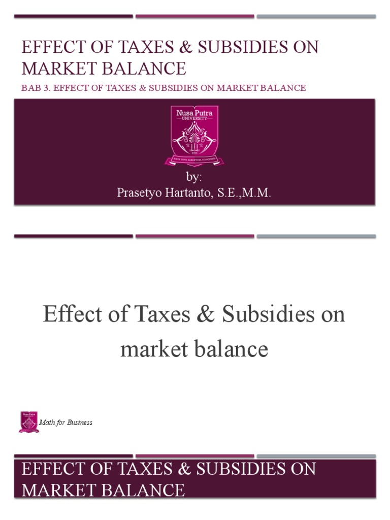 Effect of Taxes and Subsidies On Market Equilibrium | PDF | Taxes ...