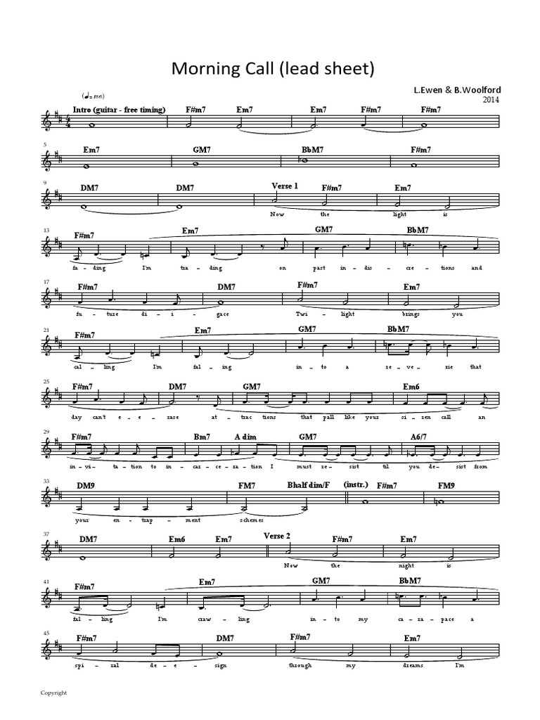 Morning Call Lead Sheet 2 PDF | PDF