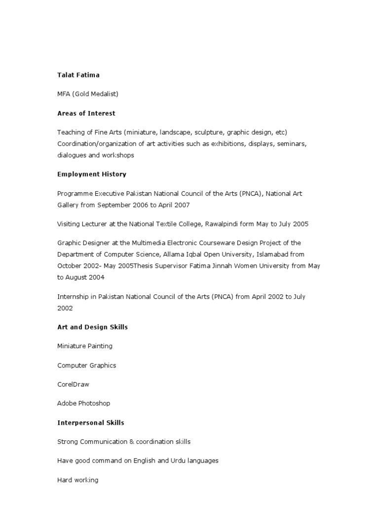 cv | Graphic Design | Pakistan