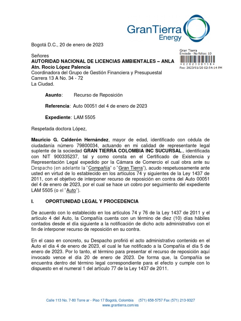 Calle 113 No. 7-80 Torre Ar - Piso 17 Bogotá, Colombia (571) 658-5757 ...