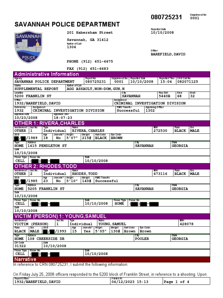 Todd Rhodes police reports | PDF | Detective