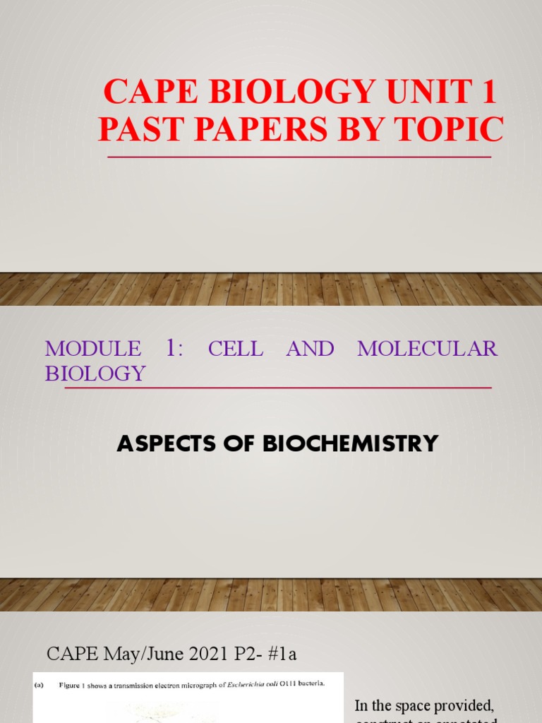 CAPE Bio Unit 1 Past Papers by Topic | PDF | Statistical Significance ...