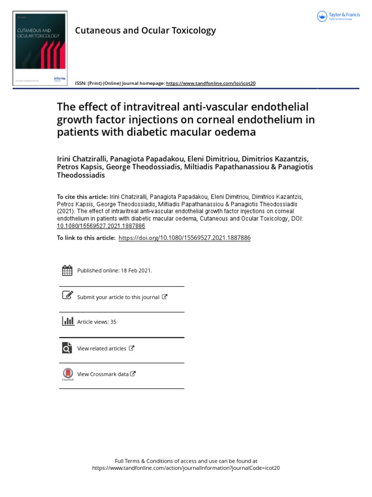 The Effect of Intravitreal Anti-Vascular Endothelial Growth Factor ...