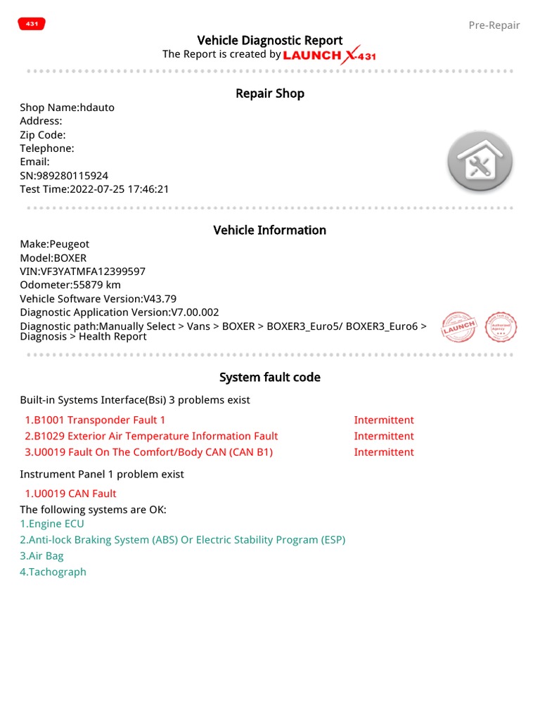 Peugeot VF3YATMFA12399597 AllSystemDTC 20220725174621 | PDF ...